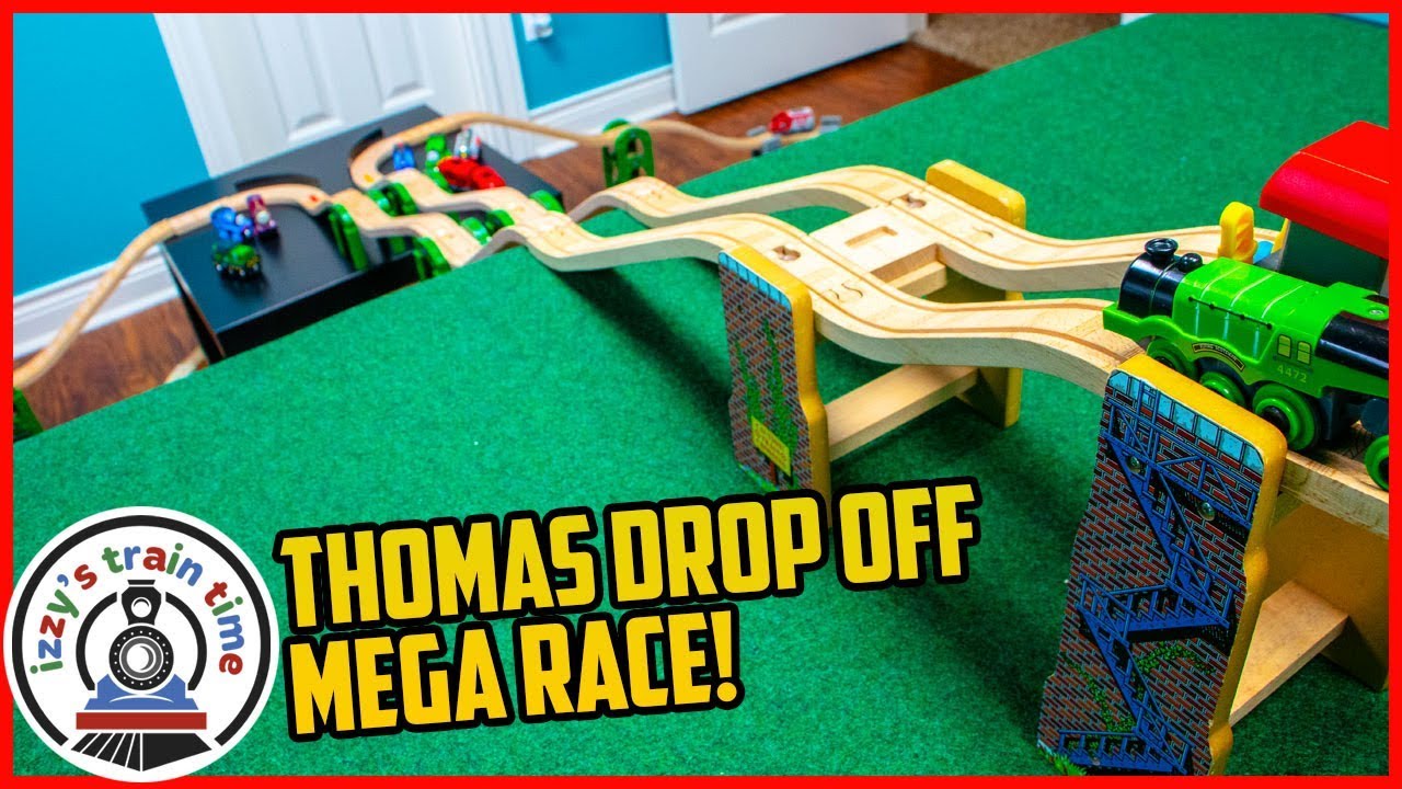 Thomas and Friends MEGA DROP OFF RACE - YouTube