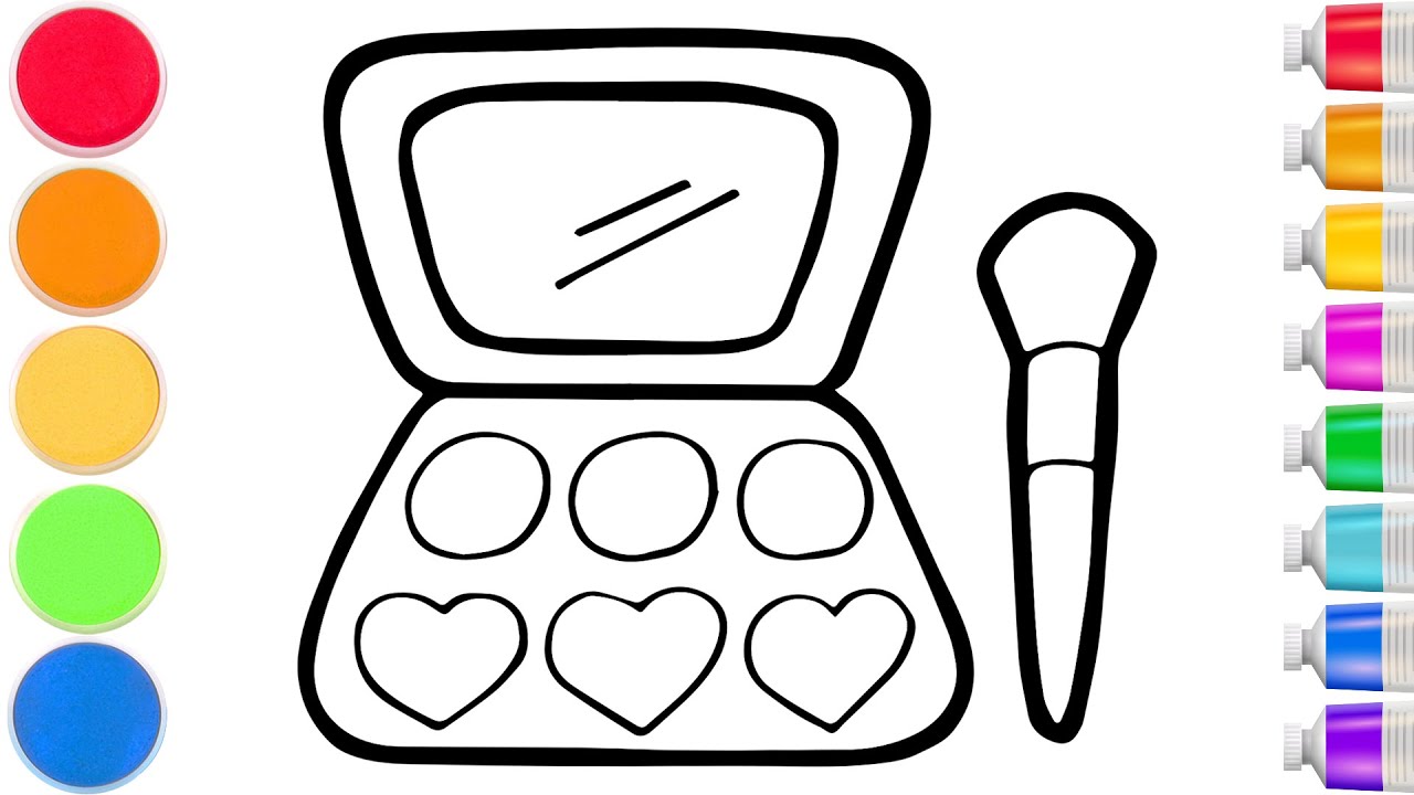 How to Draw a makeup set | step by step - YouTube