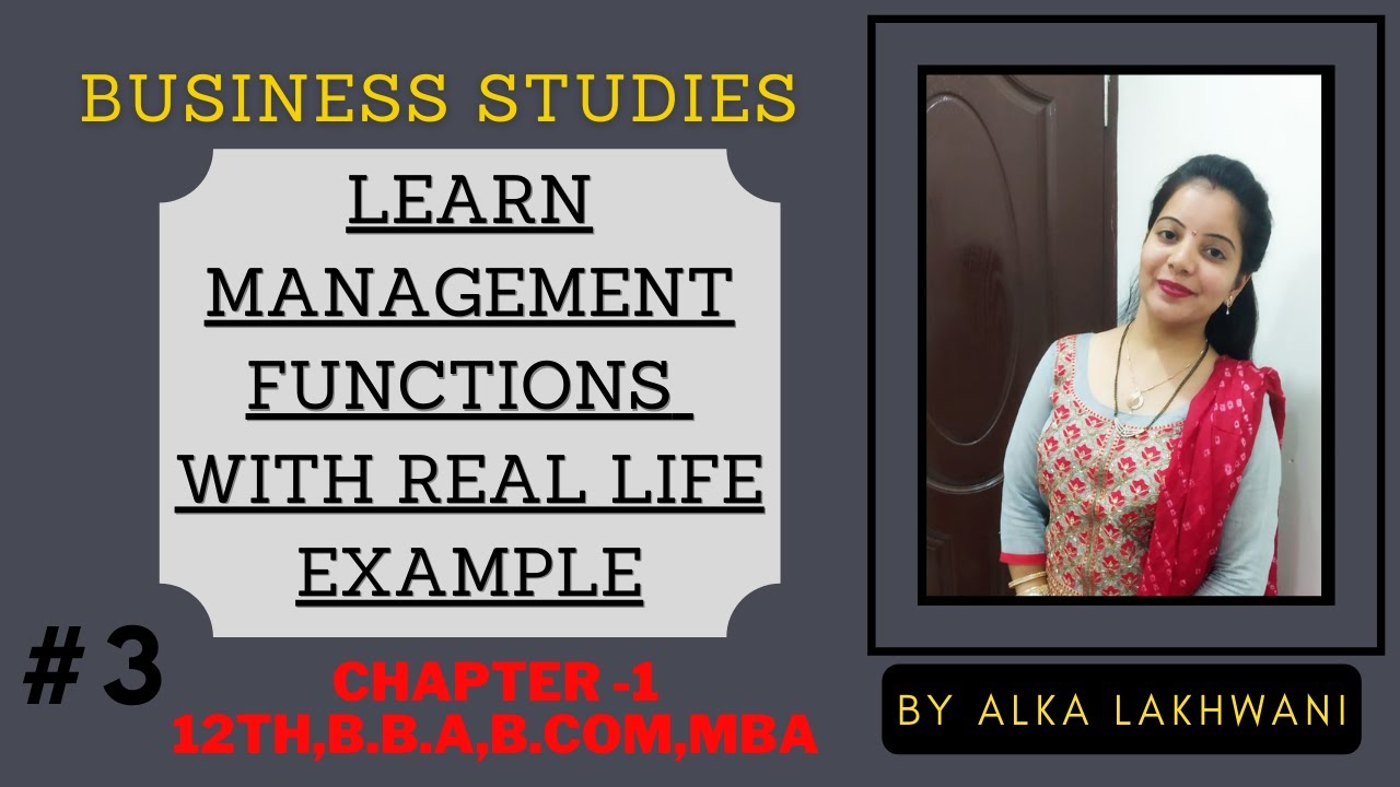 Functions of management | Management Studies | Business studies | Video ...