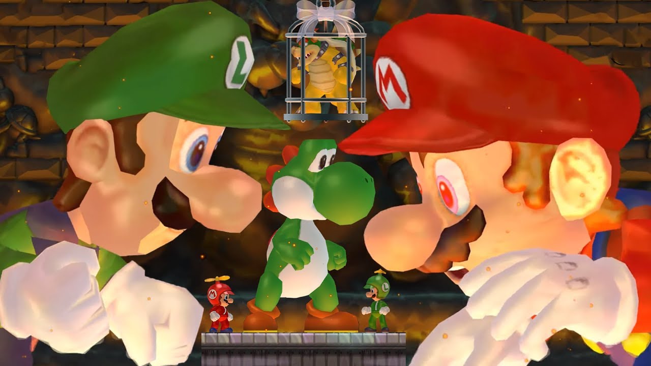 New Super Mario Bros. Wii - Final Boss Evil Luigi & Evil Mario Ending ...