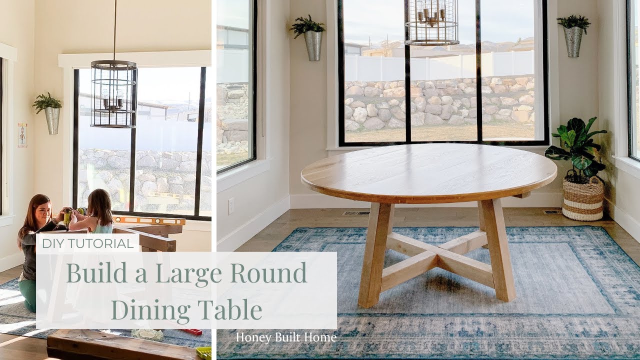 DIY How to Build a Large Round Dining Table - YouTube