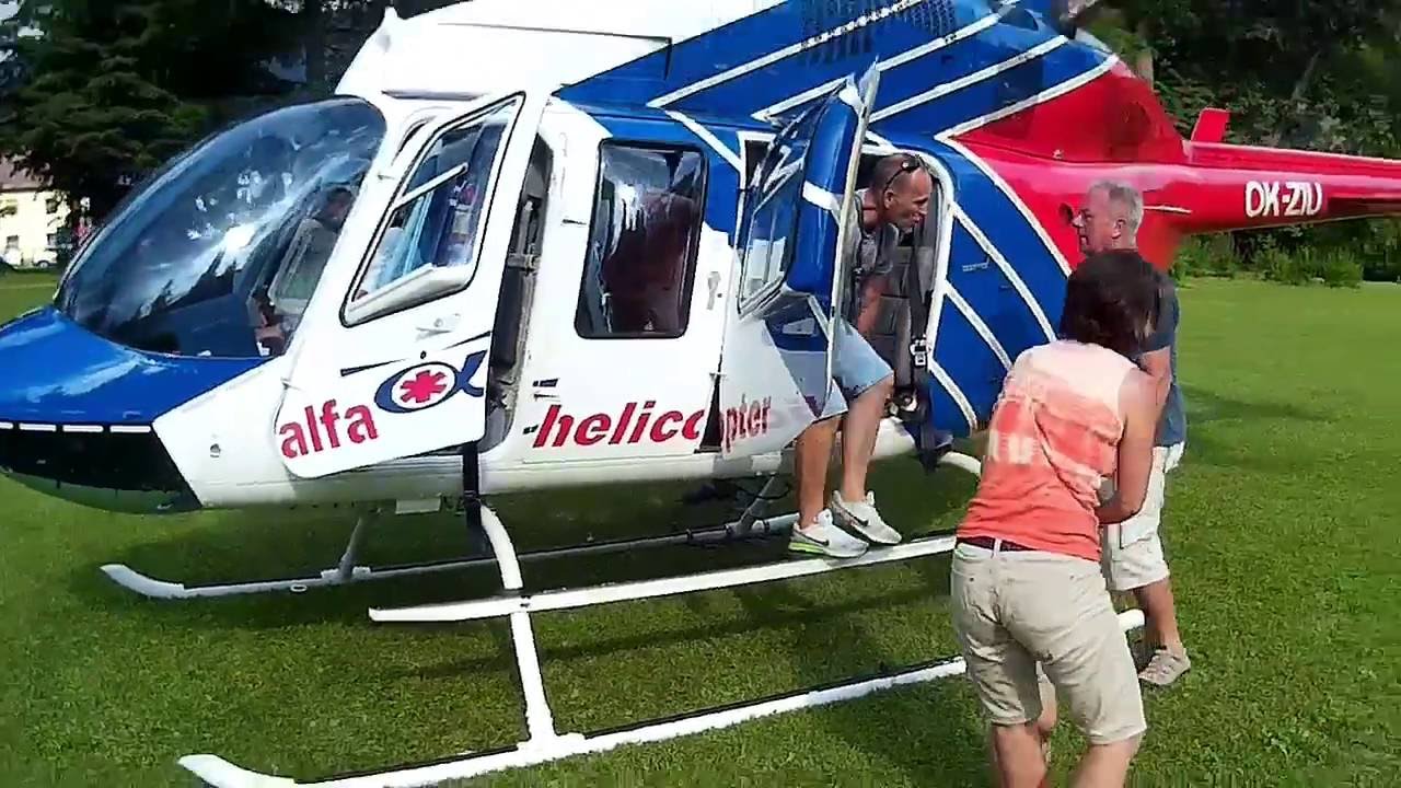 Bell 206 L4T Alfa Helicopter – flying over Loučná nad Desnou - YouTube