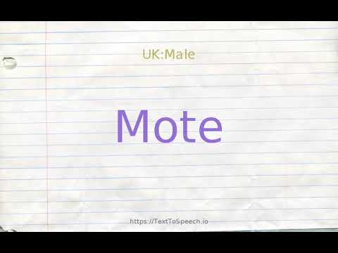How to pronounce mote - YouTube