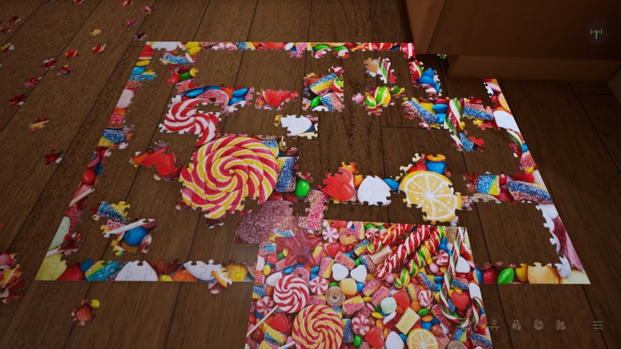 50% of 600 pc candy-themed puzzle - YouTube
