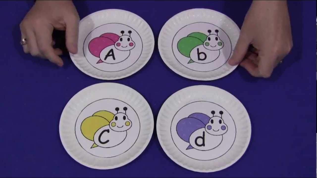 Bumble Bee Paper Plate Letter Sorting - YouTube