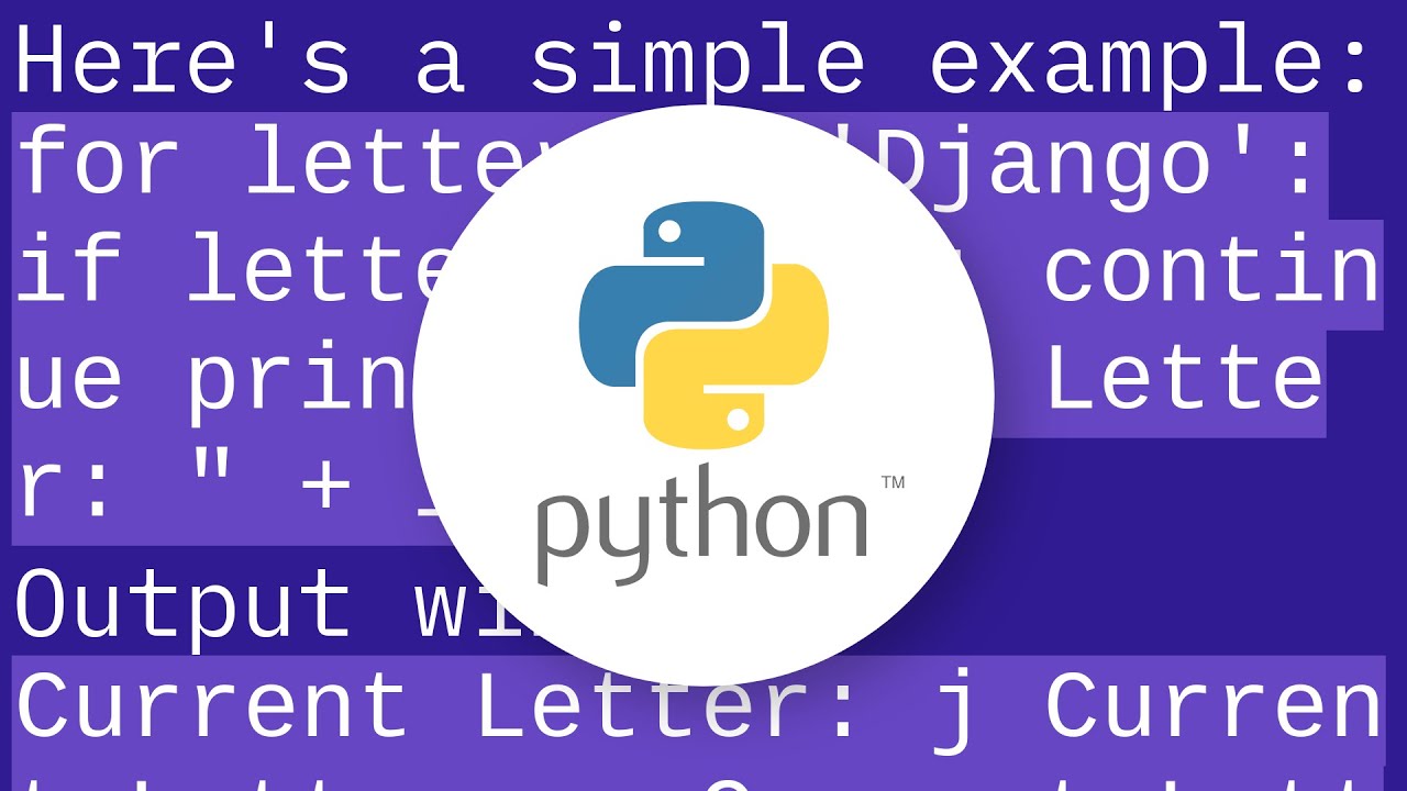 Example Use Of continue Statement In Python YouTube Example Use Of continue Statement In Python YouTube