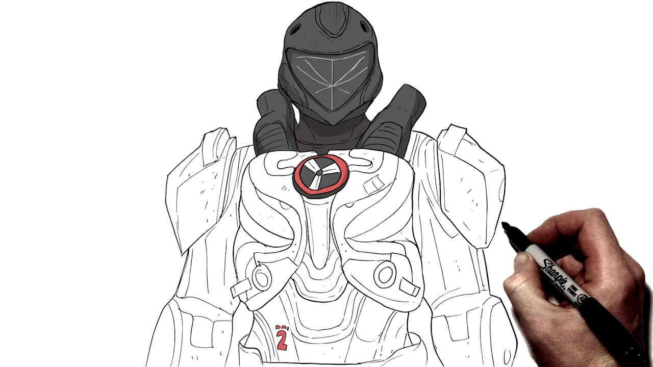 How To Draw Destiny 2 Soldier | Step By Step | Destiny 2 - YouTube