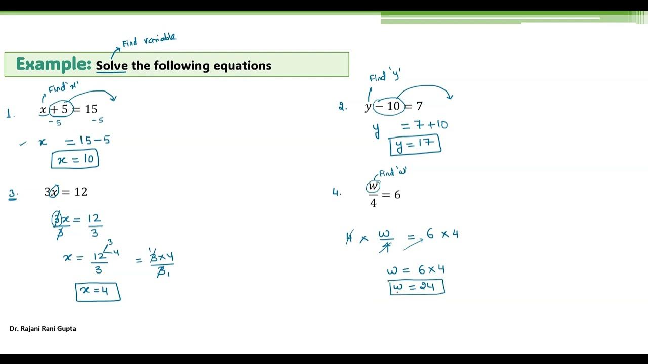 Week 5: Solving Simple Linear Equations Step by Step Guide - YouTube