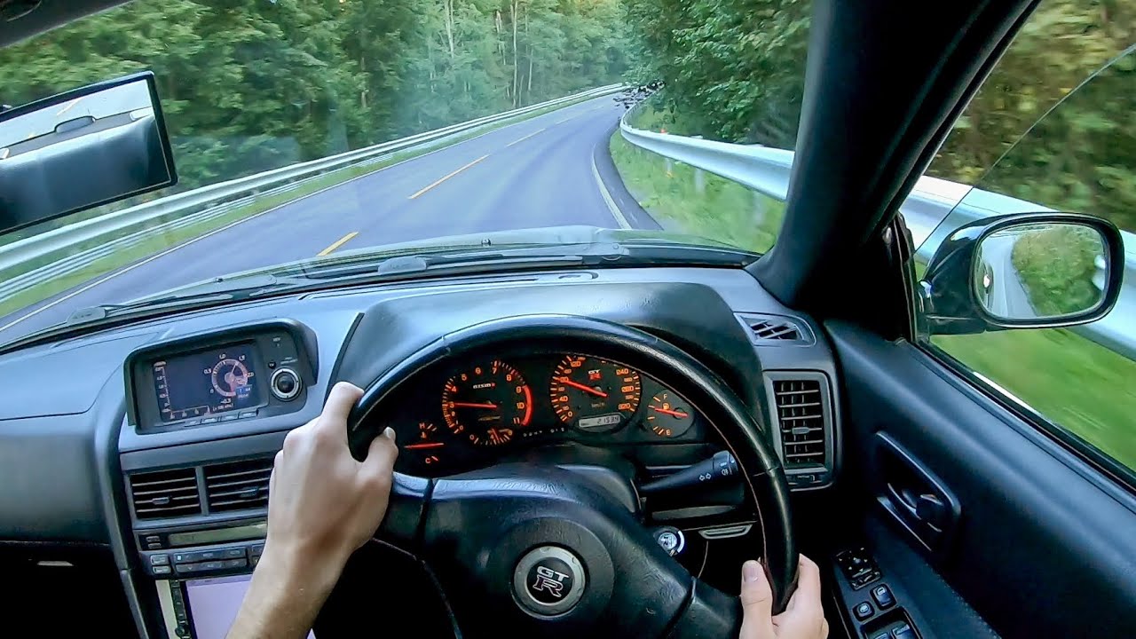 POV Drive - 500HP Nissan Skyline R34 GT-R (Raw RB26DETT Sounds) - YouTube
