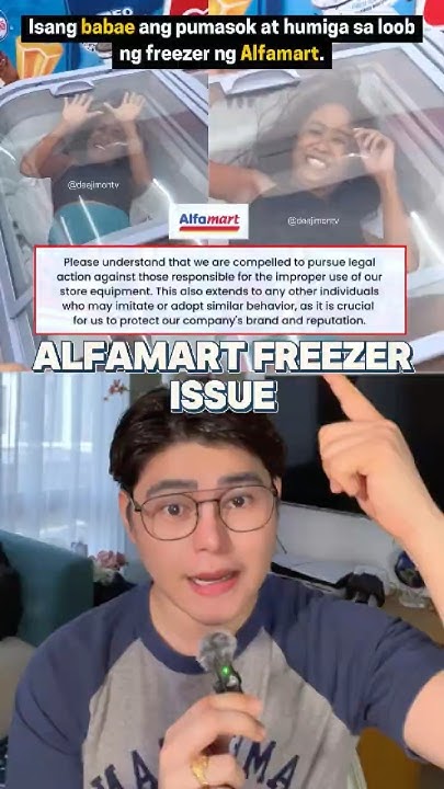 Isang babae ang pumasok at humiga sa freezer ng Alfamart. #alfamart #vivianalfamart # ...