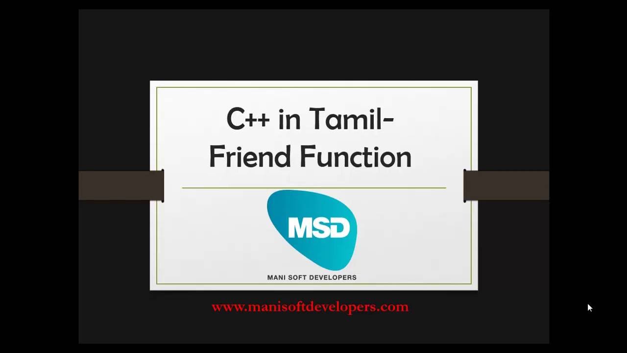 C Programming In Tamil Friend Function Youtube