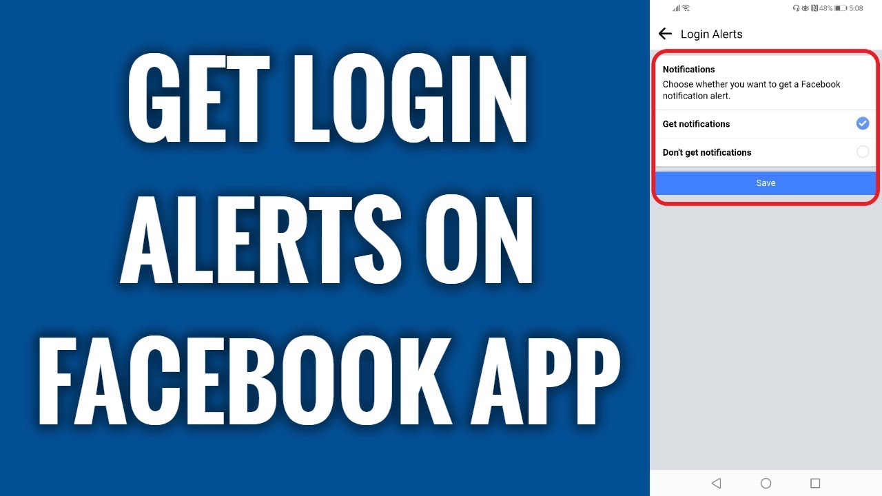 How To Get Login Alerts On Facebook App - YouTube