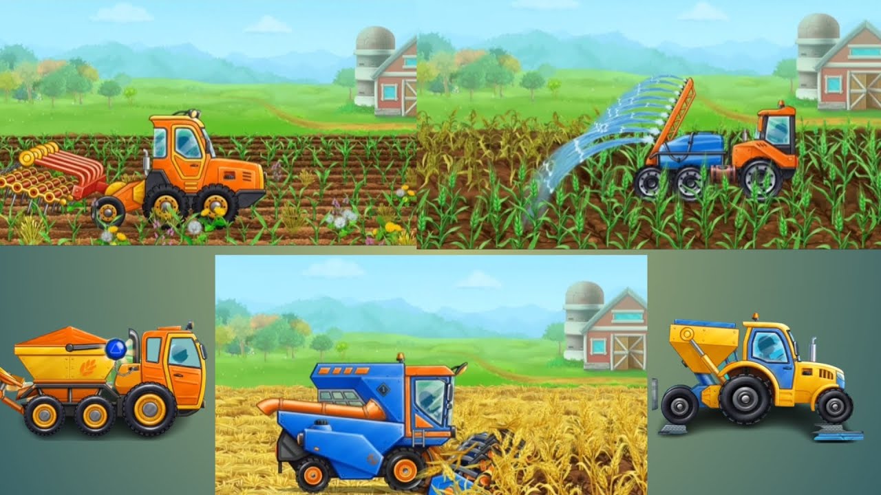 MENANAM DAN MENUAI GANDUM MENGGUNAKAN MESIN CANGGIH - YouTube