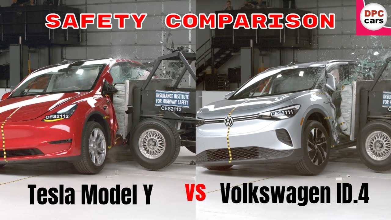 Tesla Model Y vs Volkswagen ID.4 Crash Test Comparison - YouTube