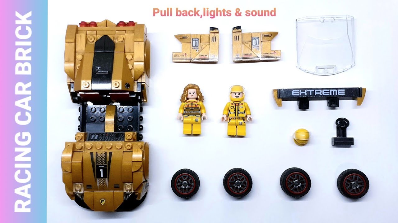 assemble racing cars bricks & racers, racing cars can run, have lights & sounds - YouTube