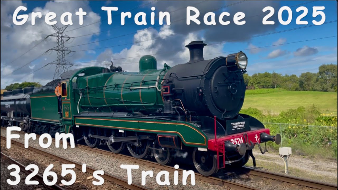 Great Train Race 2025 captured from onboard Steam Loco 3265's Train ...