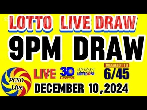 PCSO LOTTO 9PM LIVE DRAW TODAY DECEMBER 10,2024 - YouTube