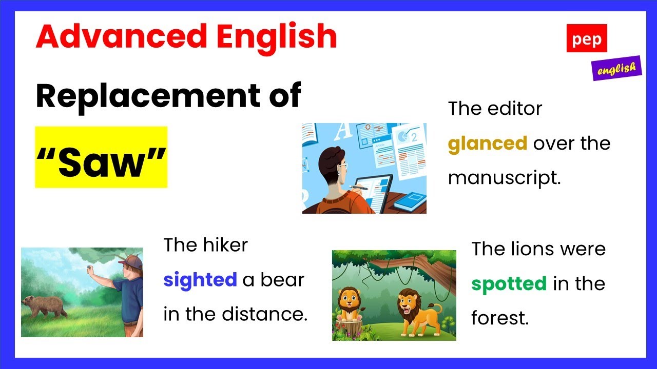 Advanced English learning | Replacement of Saw word | Learn new words ...