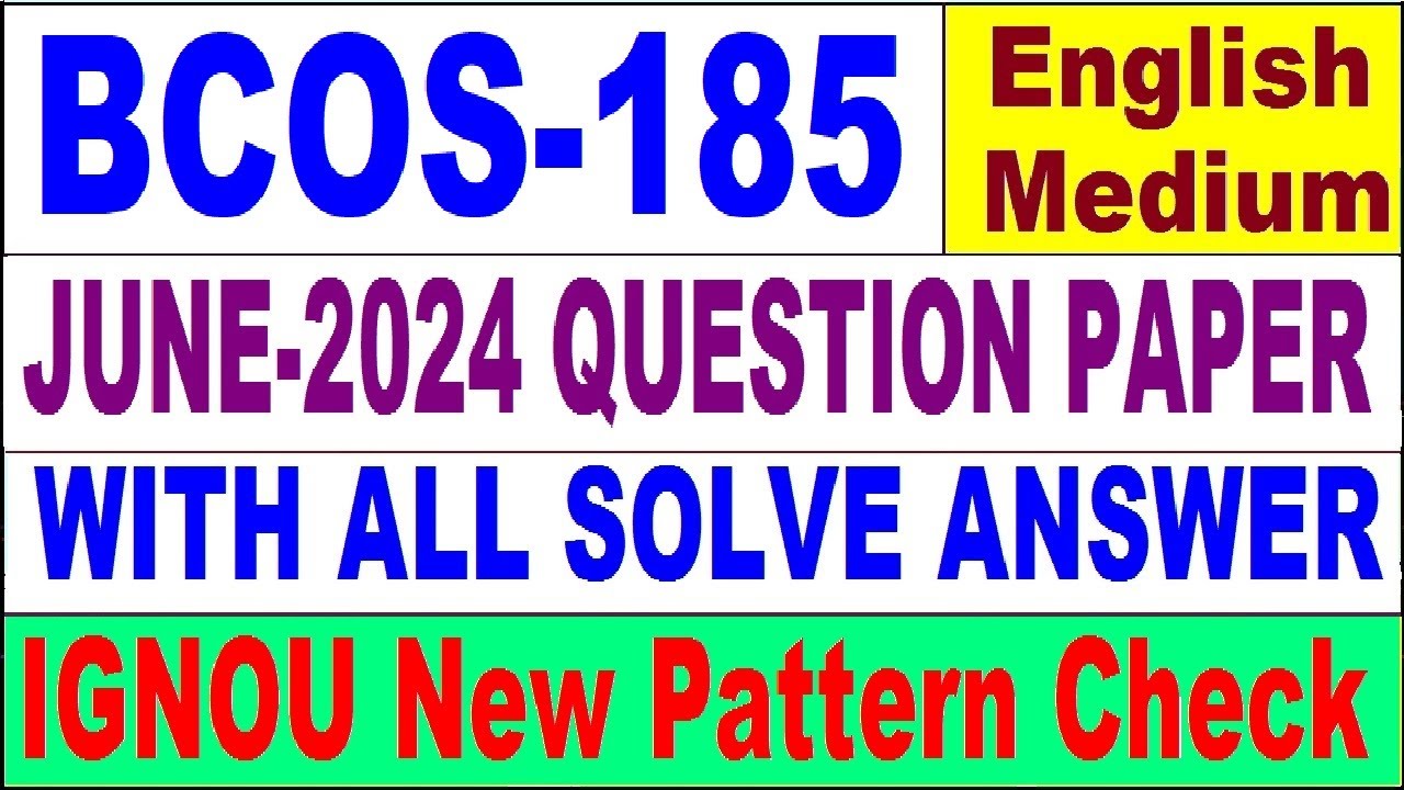 BCOS 185 Previous Year Question Paper June 2024 in English | bcos 185 ...