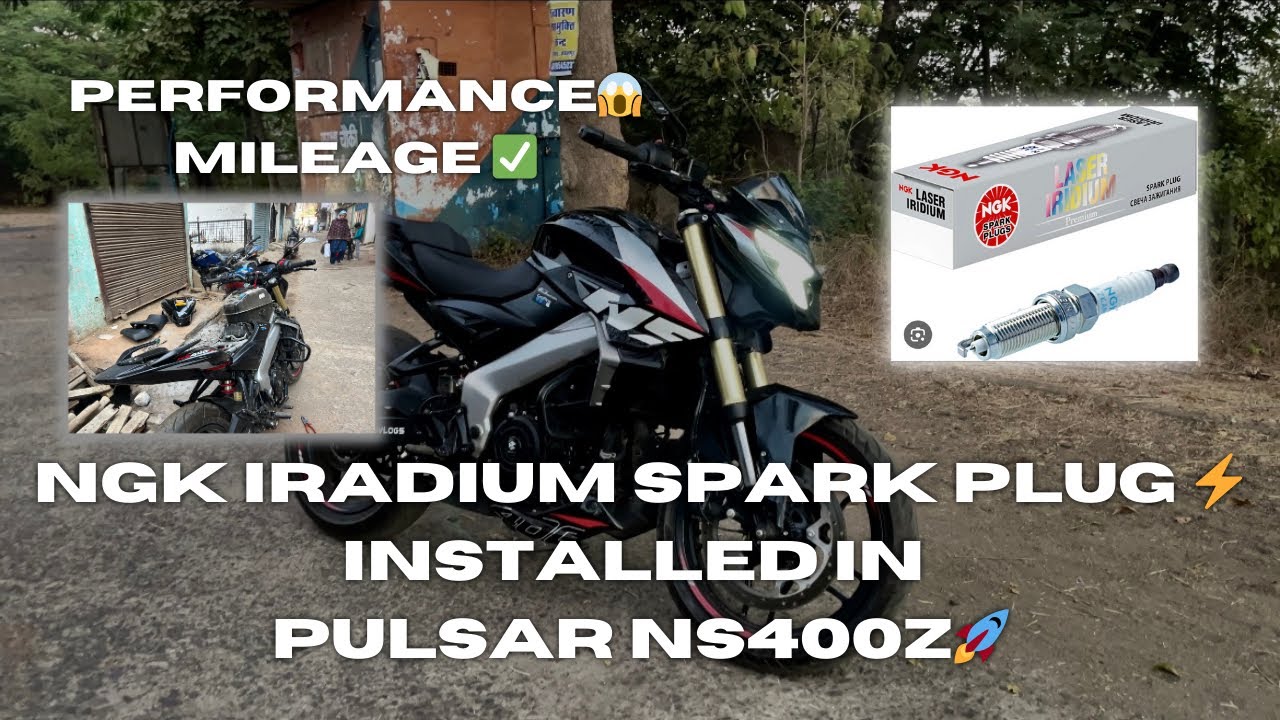NGK Spark Plug Installed in Pulsar NS400z🚀Performance increased ⚠ ...