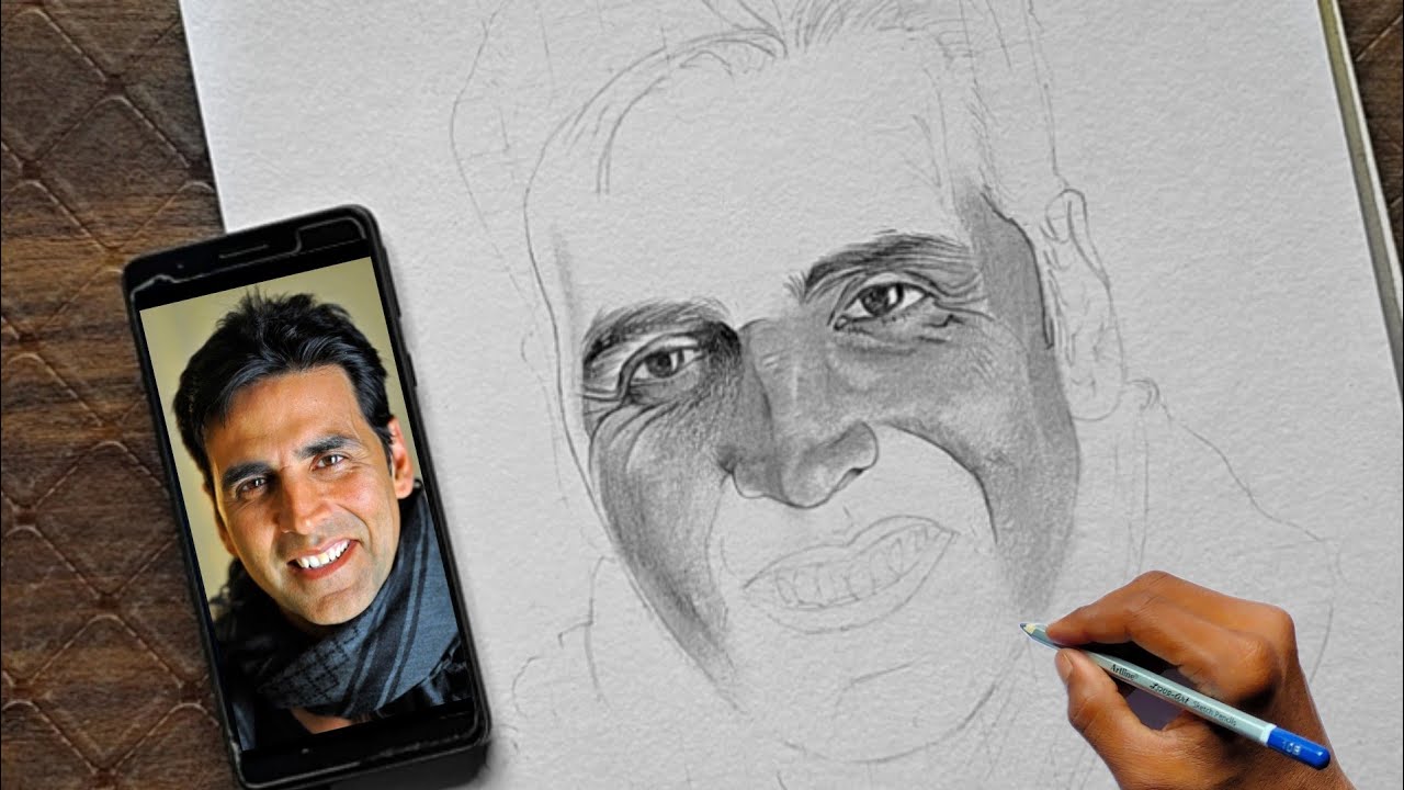 How To Draw Akshay Kumar || perfect eyes 👀 and nose 👃. Akshay Kumar ...