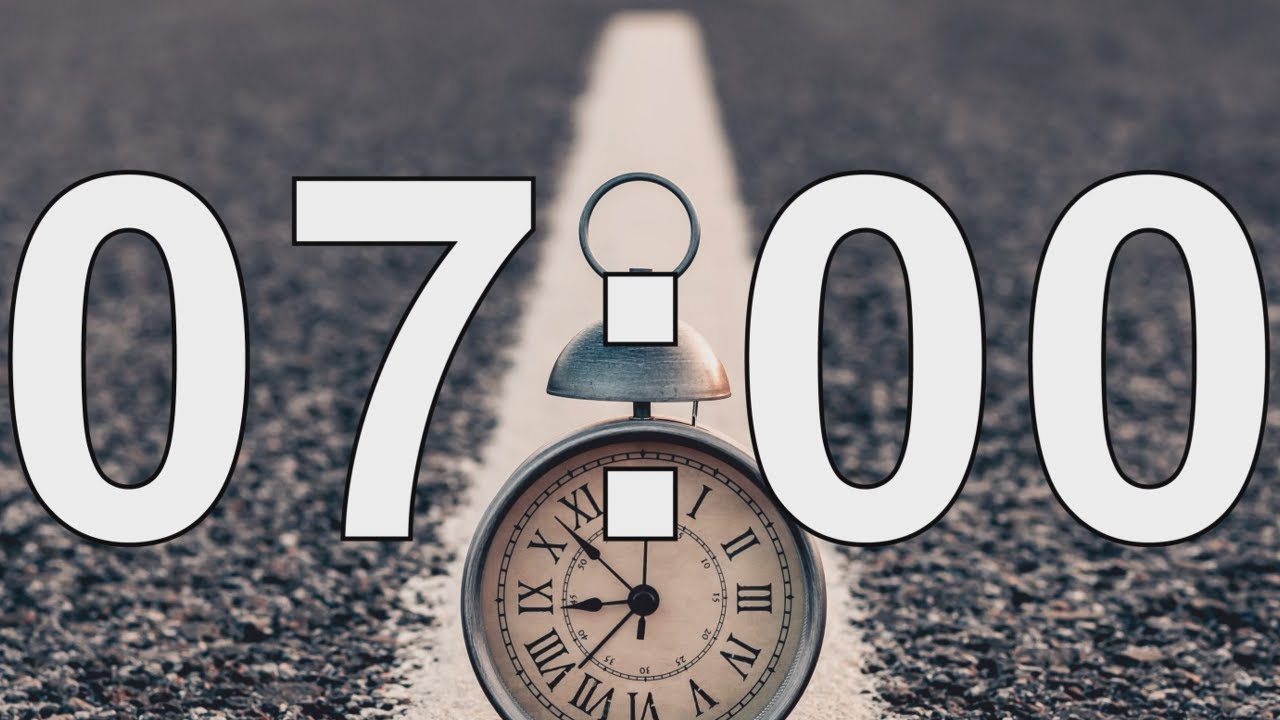 7 minute timer with background music. Highway background with an alarm ...