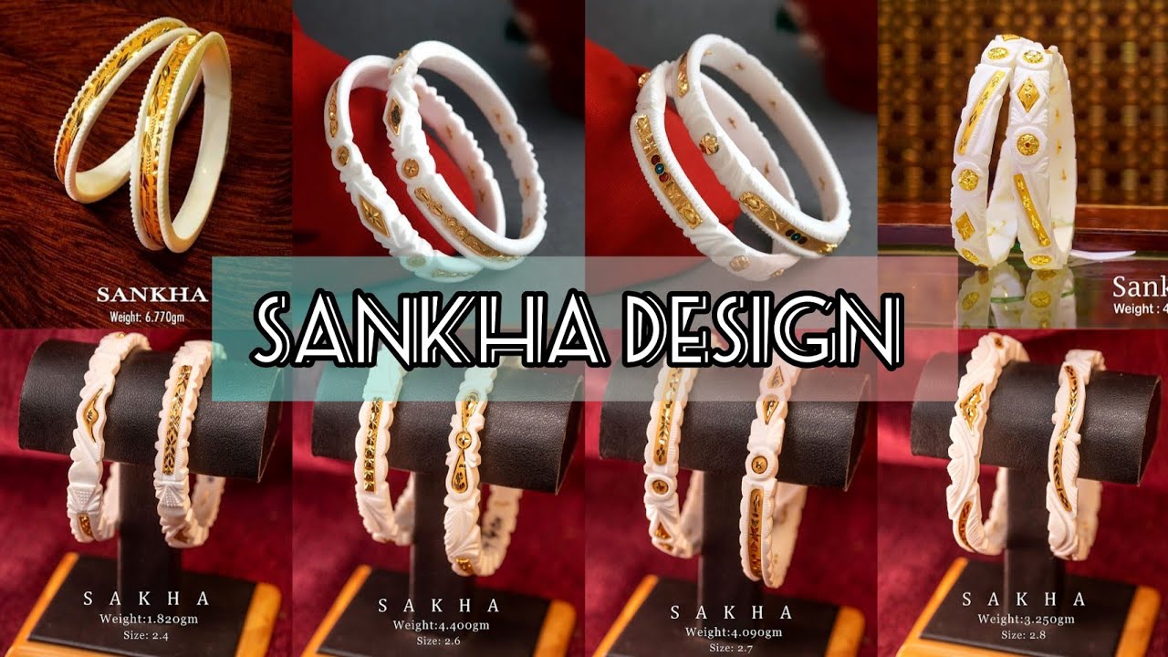 New Gold Sankha Design // Lightweight Sankha Badhano Designs / Gold ...