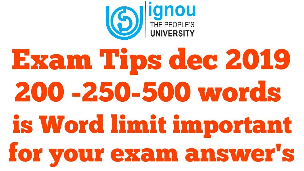 IGNOU EXAM TIPS WORD LIMIT IMPORTANT OR NOT? DEC EXAM 2019 HOW TO WRITE ...