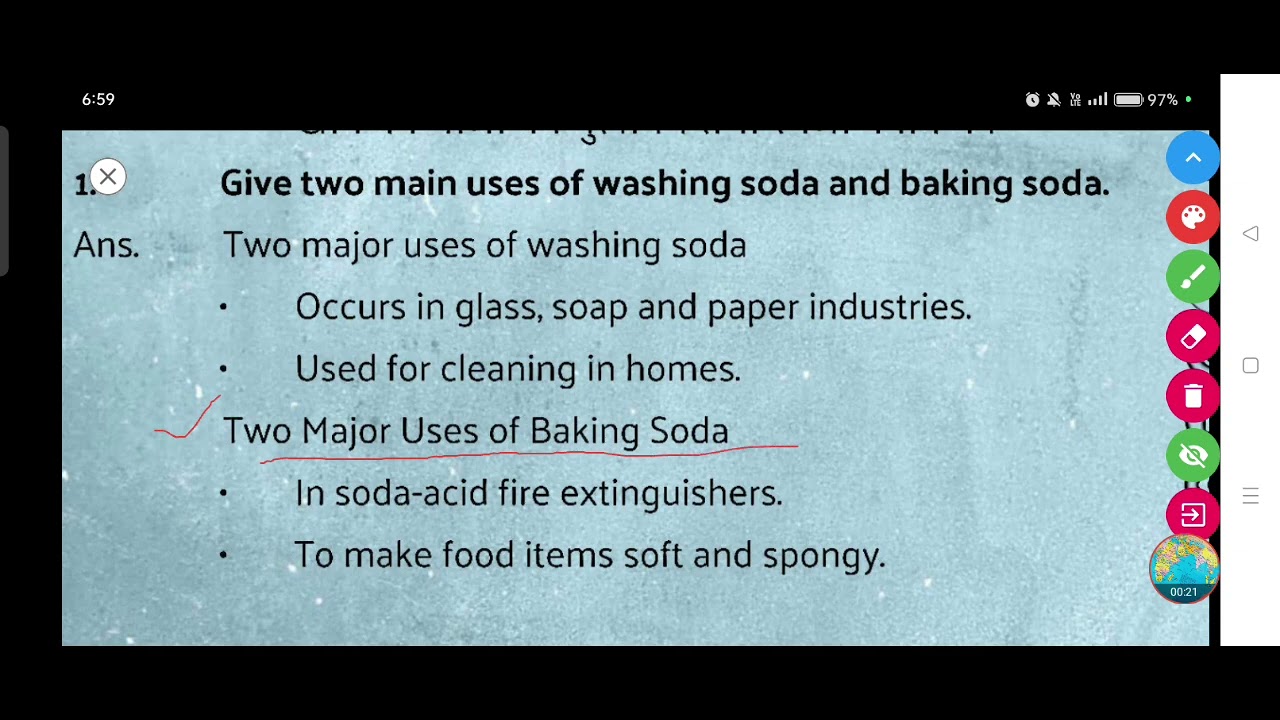 Give two main uses of washing soda and baking soda. - YouTube