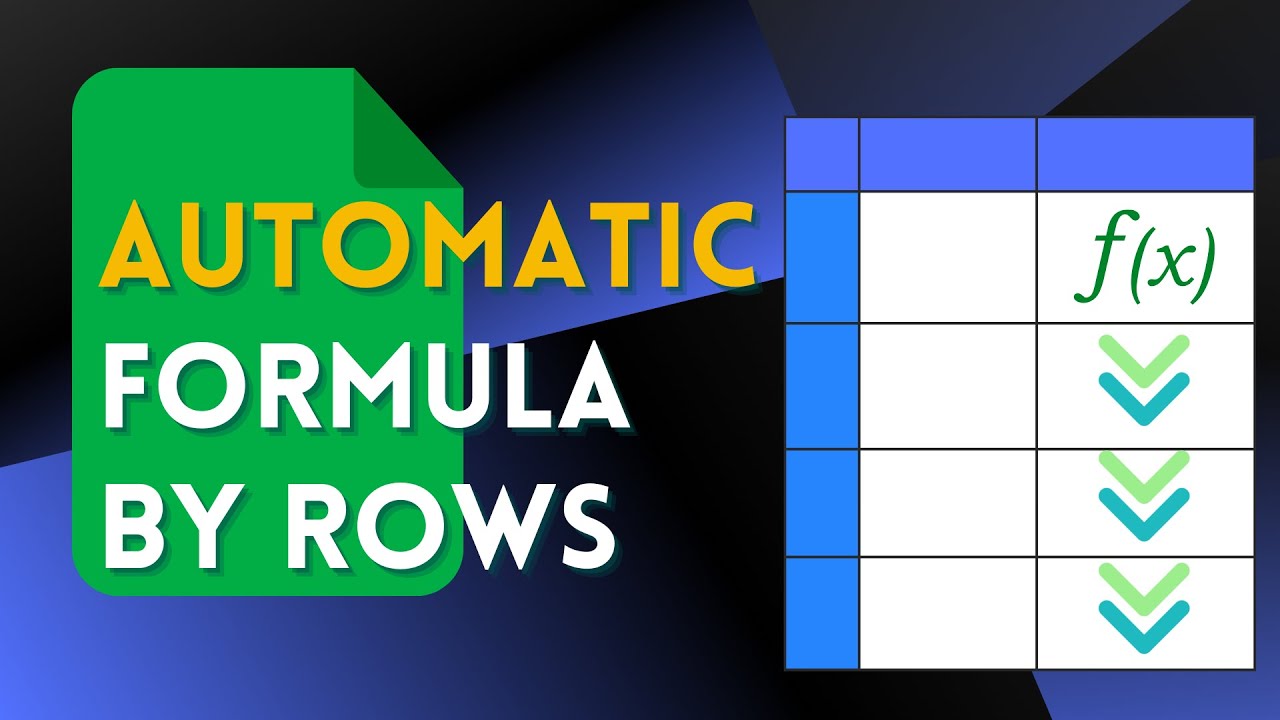 Automatic Formula By Rows YouTube Automatic Formula By Rows YouTube