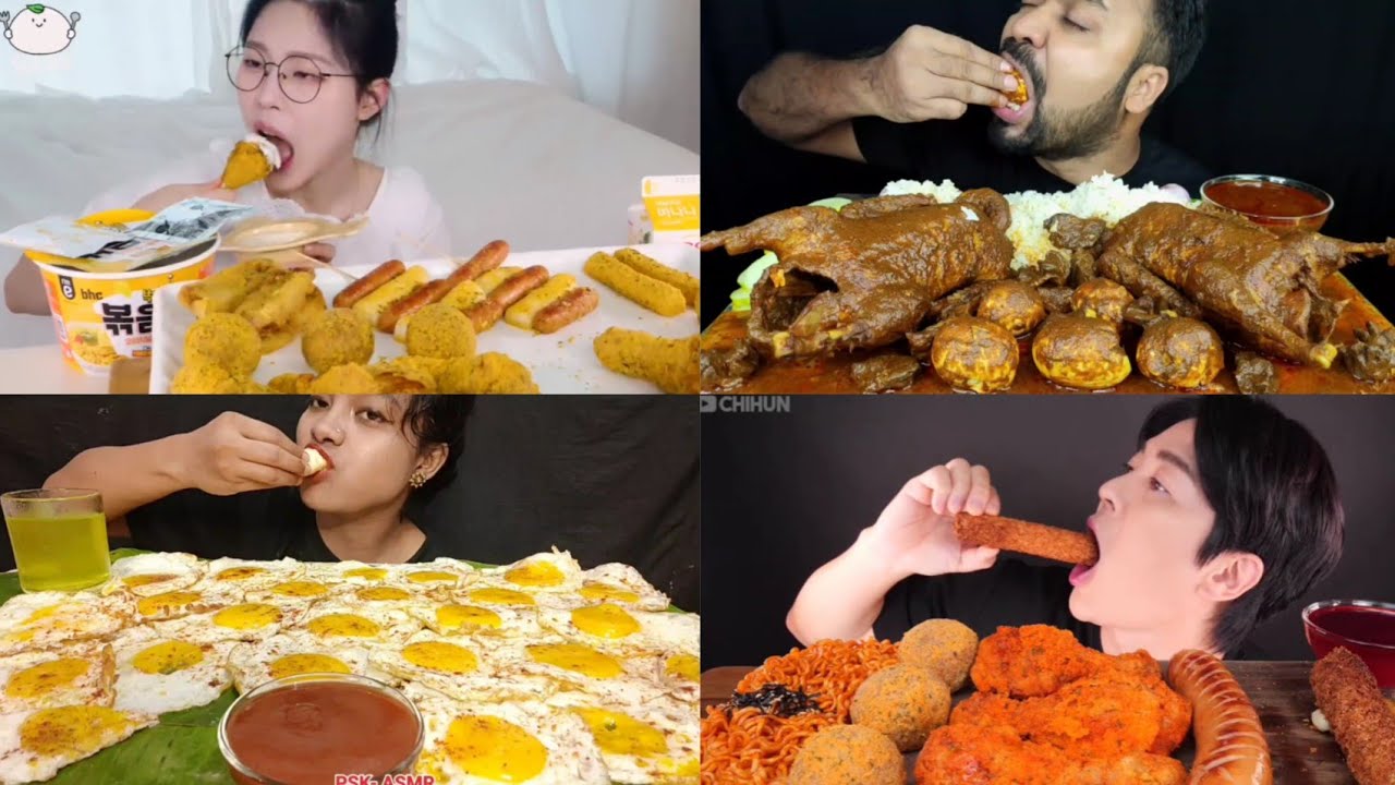 [1-Minute Mukbang] - 설기양SULGI, Live To EATT, PSK- ASMR, Chihun ASMR 치훈 ...