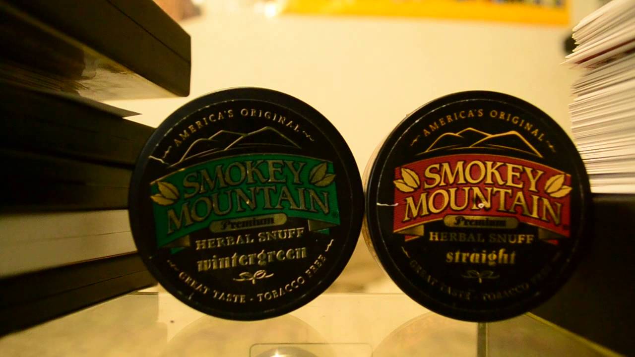 Smokey Mountain herbal snuff review - wintergreen and straight - YouTube