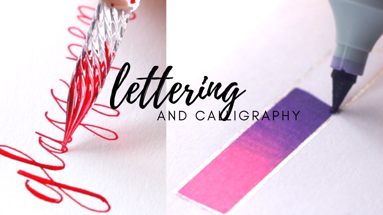 Calligraphy lettering drawing ideas ft. gradient marker - YouTube