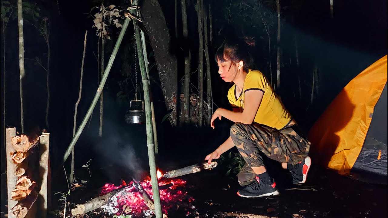 Ana bushcraft | solo Winter camping in the wild, cooking outdoors and ...