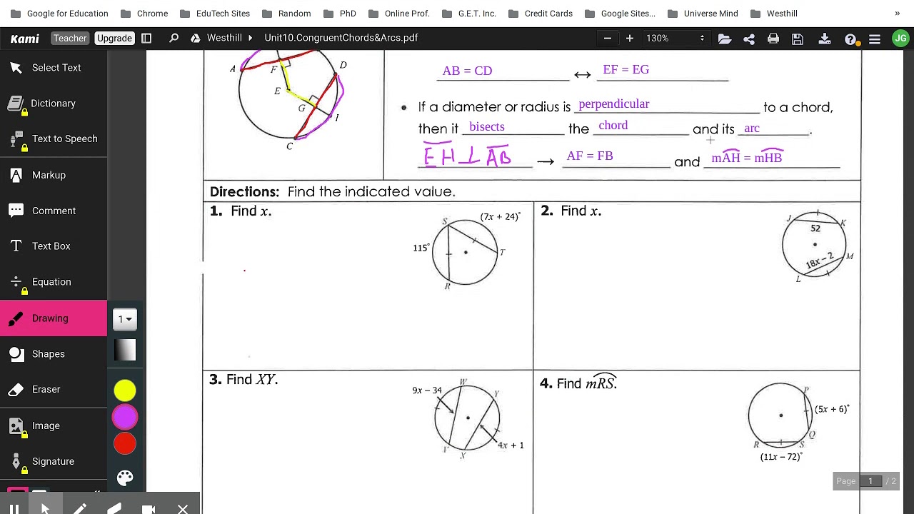 Geometry_Congruent Chords & Arcs - YouTube