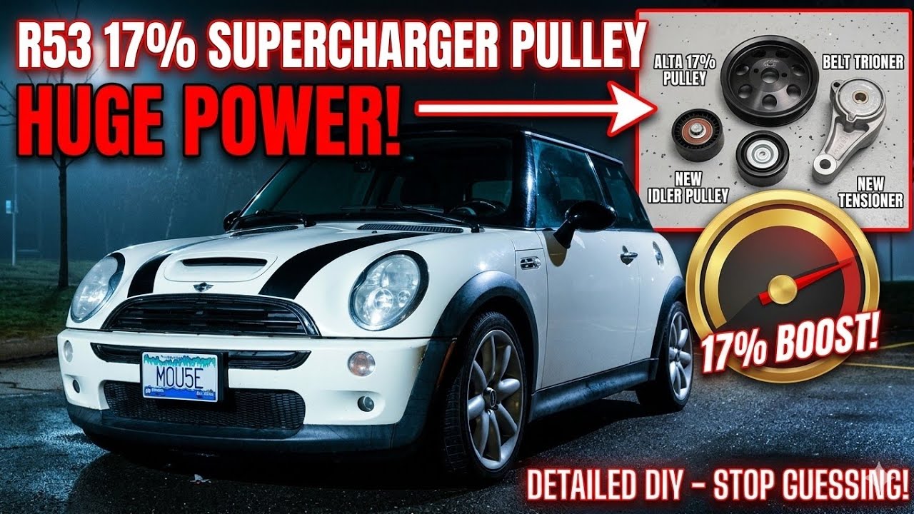 Supercharger pulley upgrade Mini Cooper - YouTube