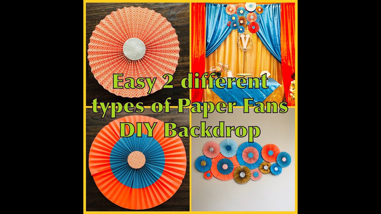 Simple & Easy Paper Fans Making | Backdrop Diy | Party Decor | Paper ...