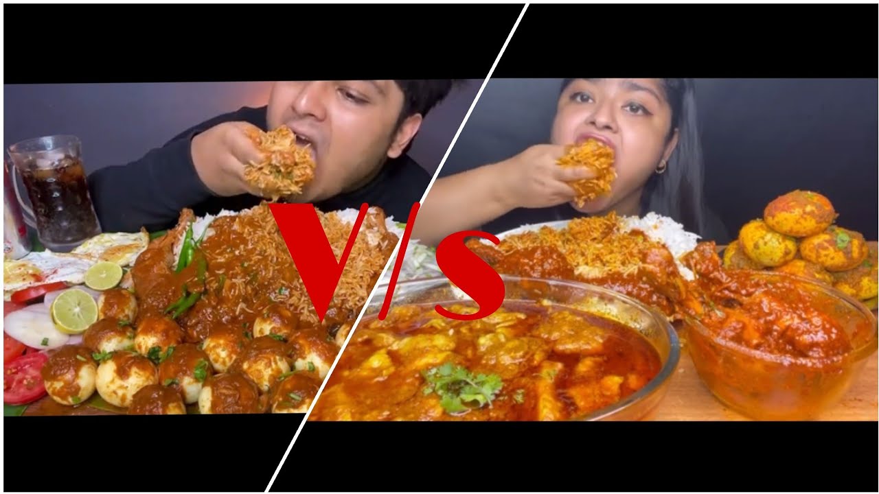 INDIAN MUKBANG Spicy chicken curry, egg, mutton 🔥 rice | MINUS FOOD ...