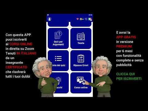 Quiz patente B App 102 lingue: audio quiz per argomento e schede esame, teoria, corso online Zoom