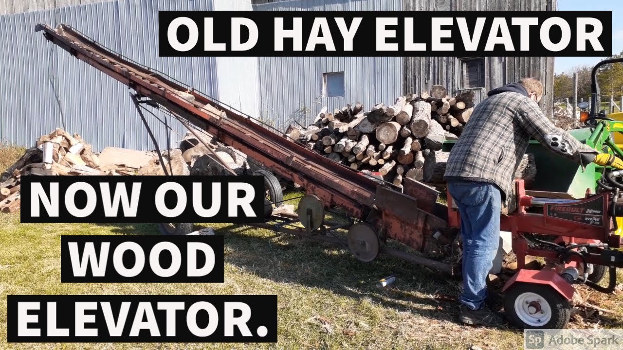 OLD HAY ELEVATOR NOW OUR WOOD ELEVATOR | MOVING LIGHTS IN BARN. - YouTube