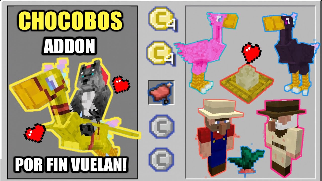 👉 CHOCOBOS PARA MINECRAFT PE / BEDROCK / ACTUALIZACIÓN [ V2.3] - YouTube