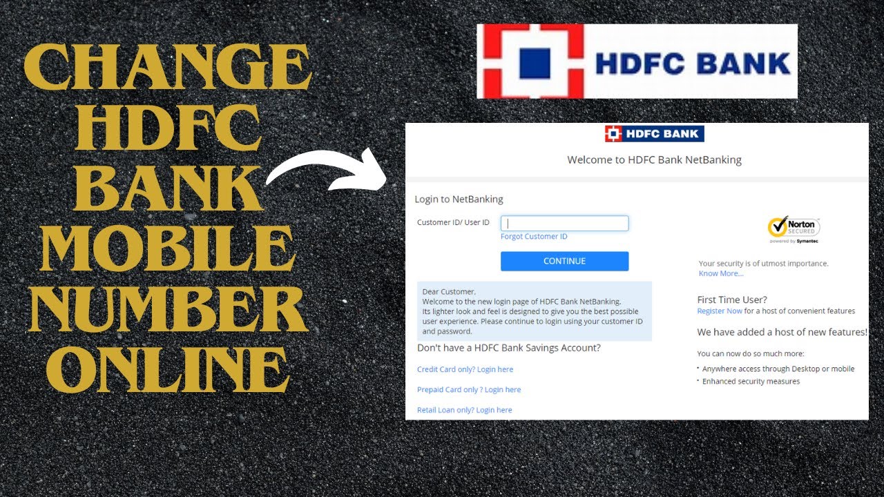 HDFC mobile number change through net banking 2024 - YouTube