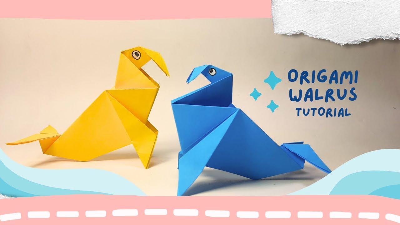 Easy Origami Tutorial || How To Make Origami Walrus || Origami Anjing ...