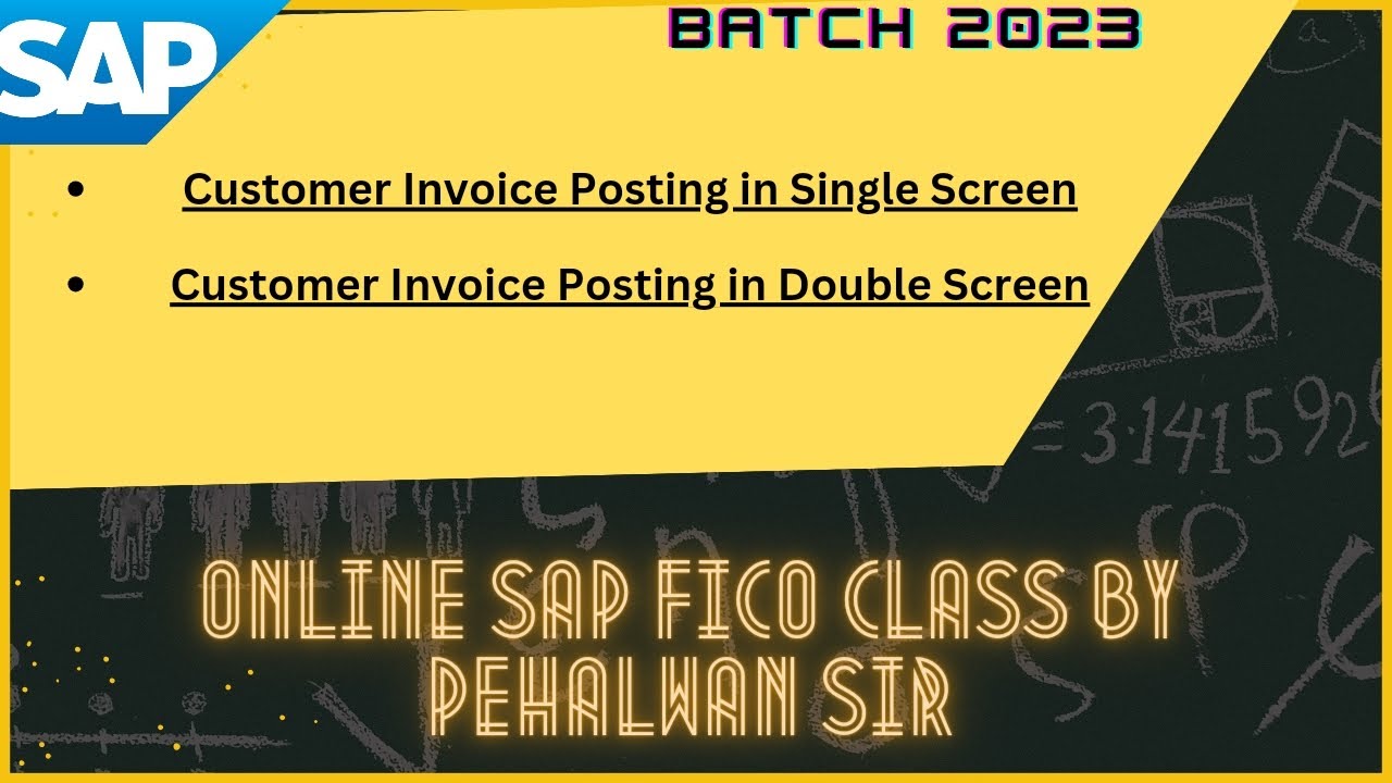Customer Invoice Posting in Single Screen (FB70) & Double Screen (F-22 ...