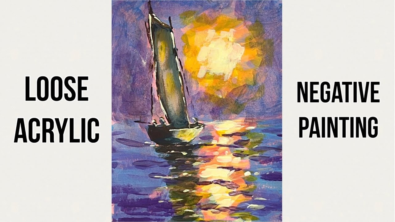How to paint LOOSE and MESSY with ACRYLICS negative painting technique ...