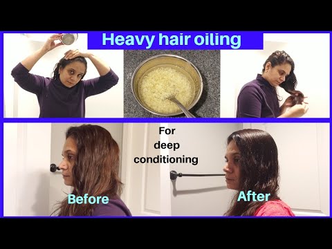 Heavy hair oiling for deep conditioning | Quick heavy hair oiling ...