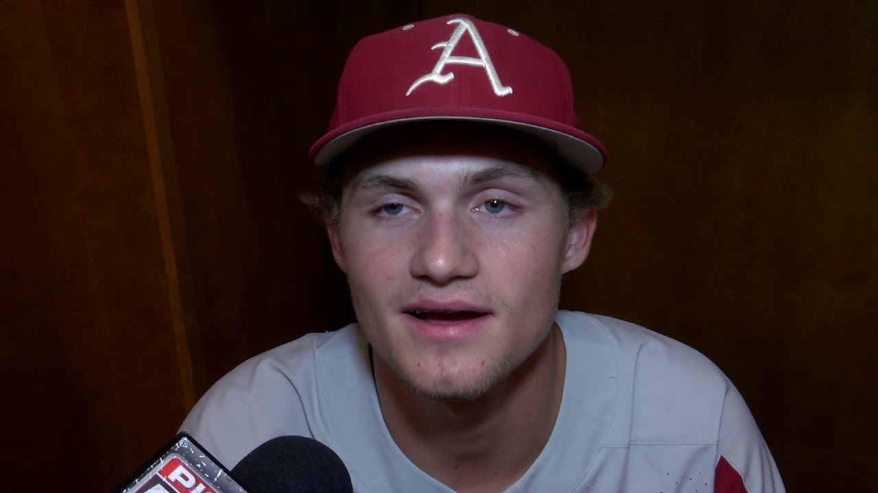 Jake Reindl Interview After Hogs Advance to CWS Finals - YouTube
