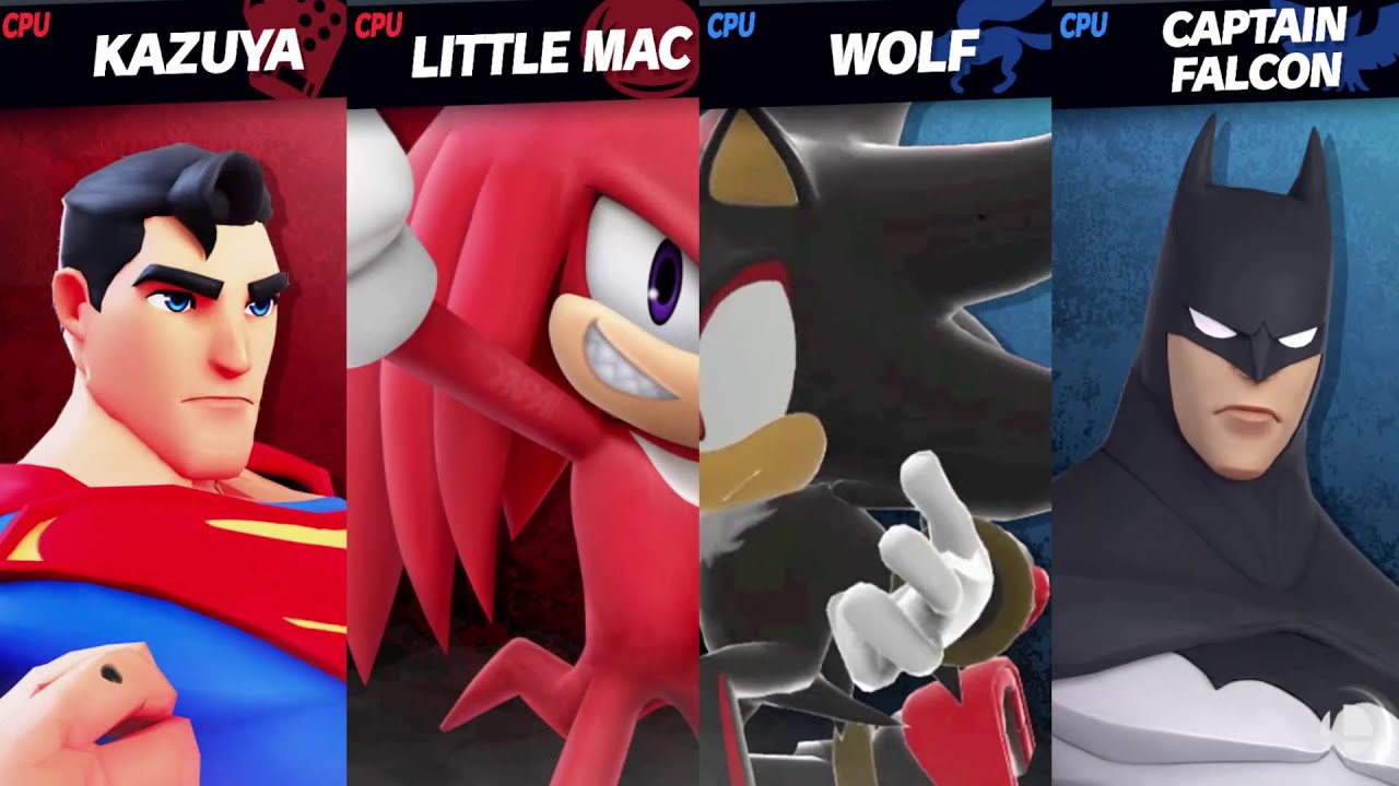 Superman and Knuckles vs Shadow and Batman SSBU Quickie - YouTube