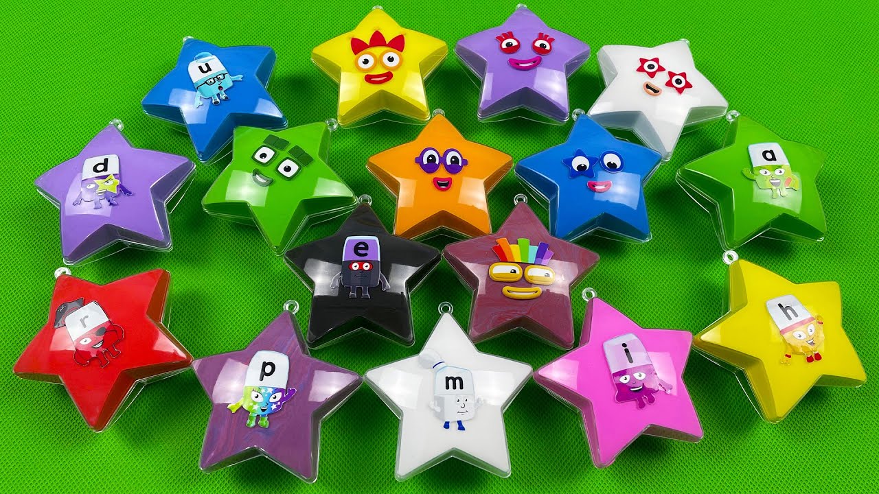 Looking Numberblocks and Alphablocks Clay With Star Coloring! ASMR ...