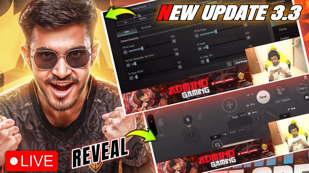 UPDATE 3.3 | ADMINO GAMING SENSITIVITY | ADMINO SENSITIVITY CODE | ADMINO CONTROL CODE - YouTube